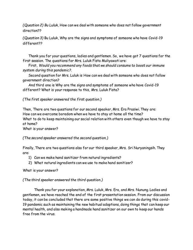 Moderator script | DOCX