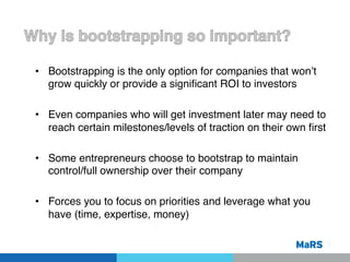 Bootstrapping and Alternative Sources of Funding - Entrepreneurship 101 ...