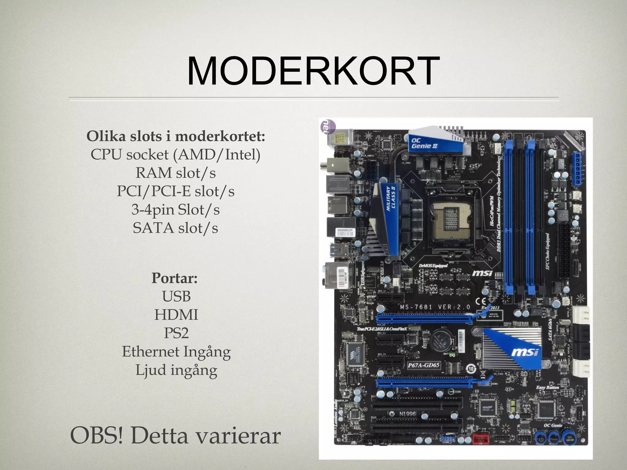 Moderkort presentation Alexander Och Dimer | PPT