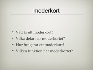 Moderkort presentation Alexander Och Dimer | PPT