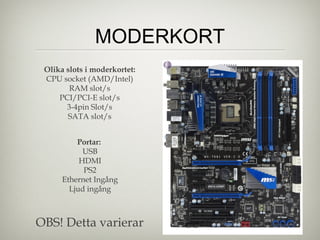 Moderkort presentation Alexander Och Dimer | PPT