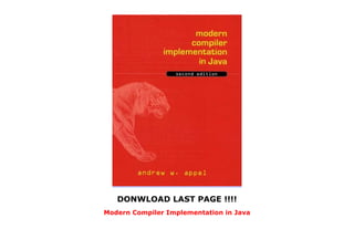 Modern Compiler Implementation in Java | PDF