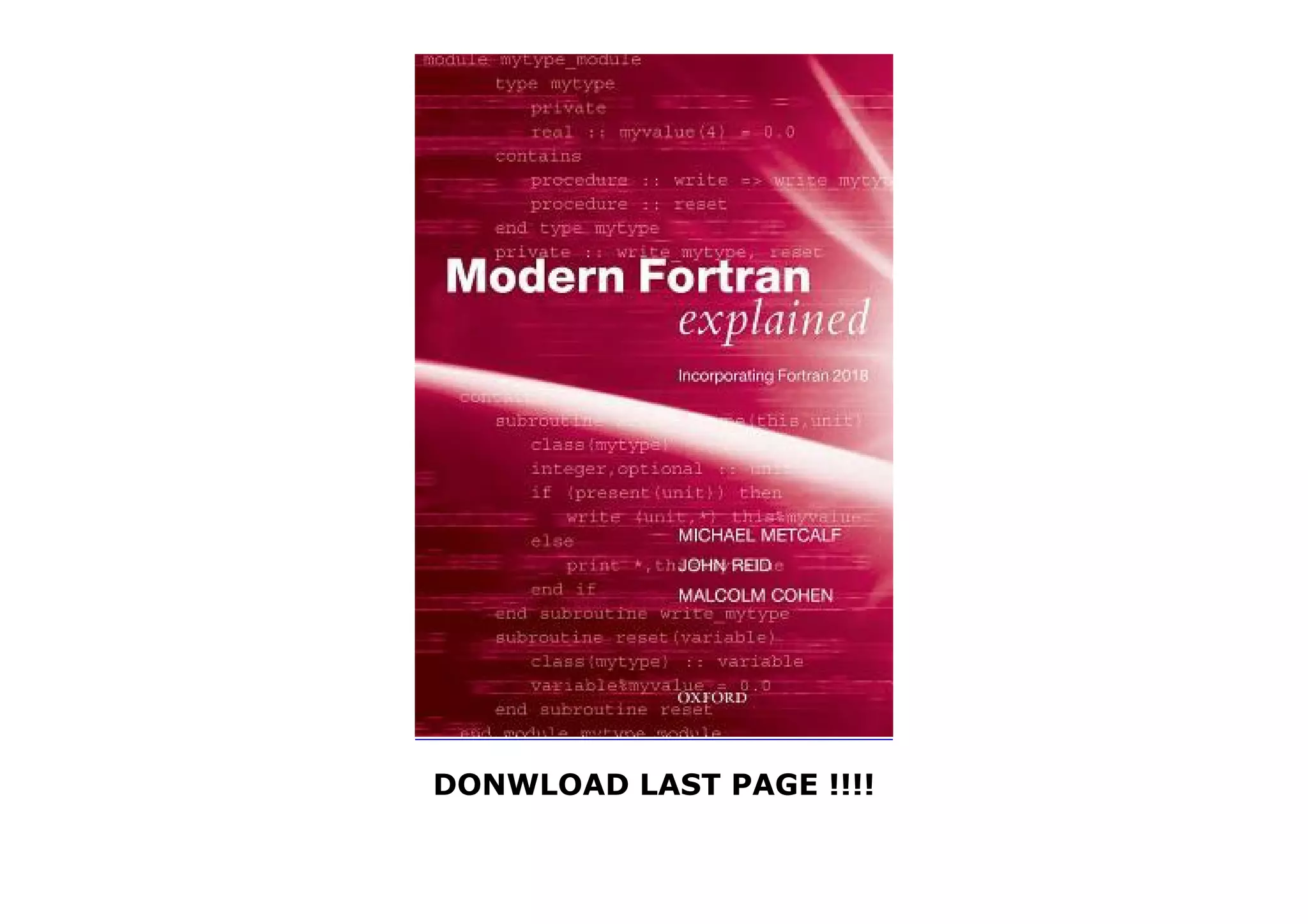 Modern FORTRAN Explained: Incorporating FORTRAN 2018 | PDF
