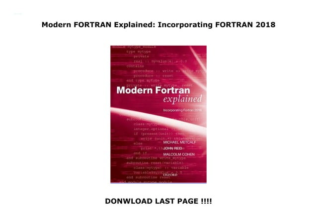 Modern FORTRAN Explained: Incorporating FORTRAN 2018 | PDF | Programming Languages | Computing