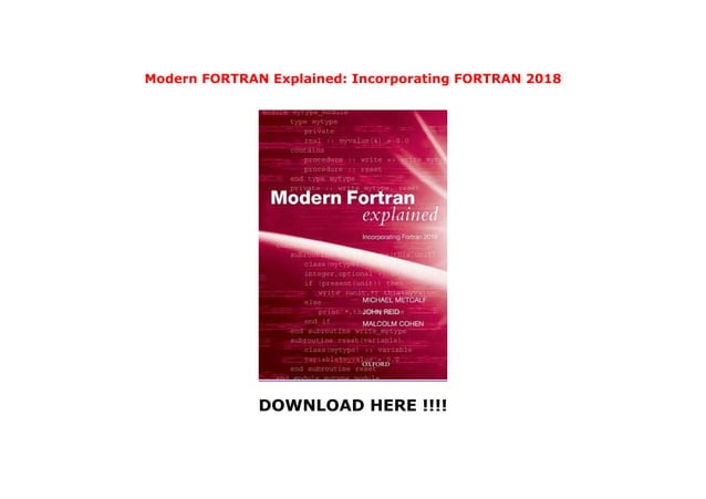 Modern FORTRAN Explained: Incorporating FORTRAN 2018 | PPT Modern FORTRAN Explained: Incorporating FORTRAN 2018 | PPT