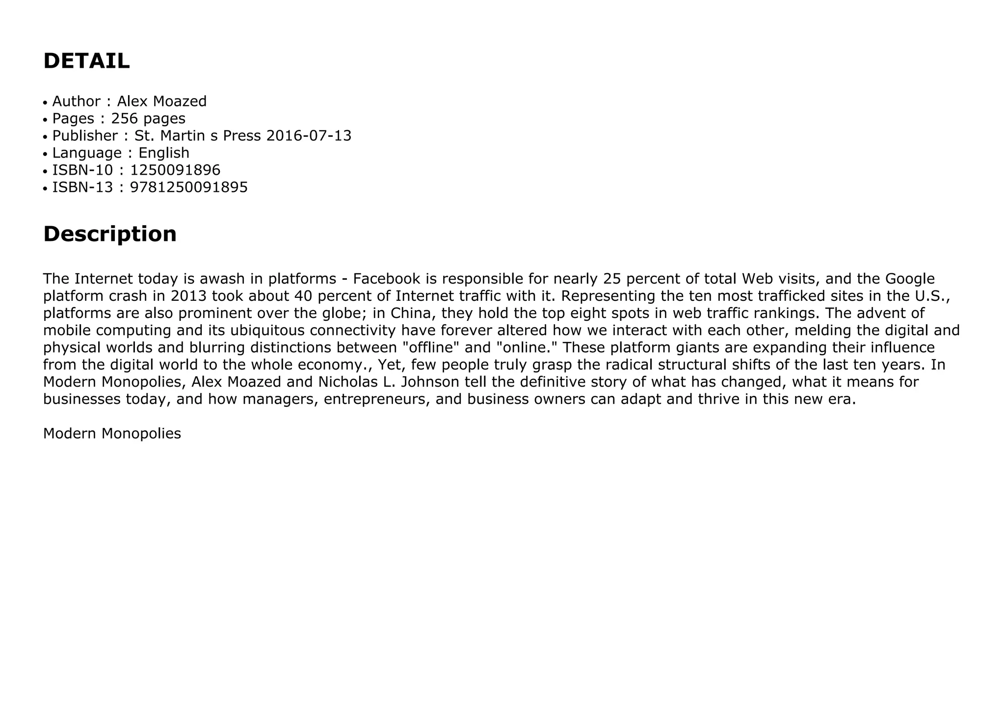 Modern Monopolies | PDF