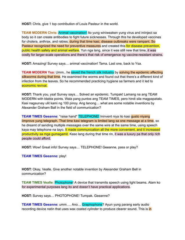 MODERN DAY FOR SCIENCE SCRIPT WITH INVENTIONS | PDF