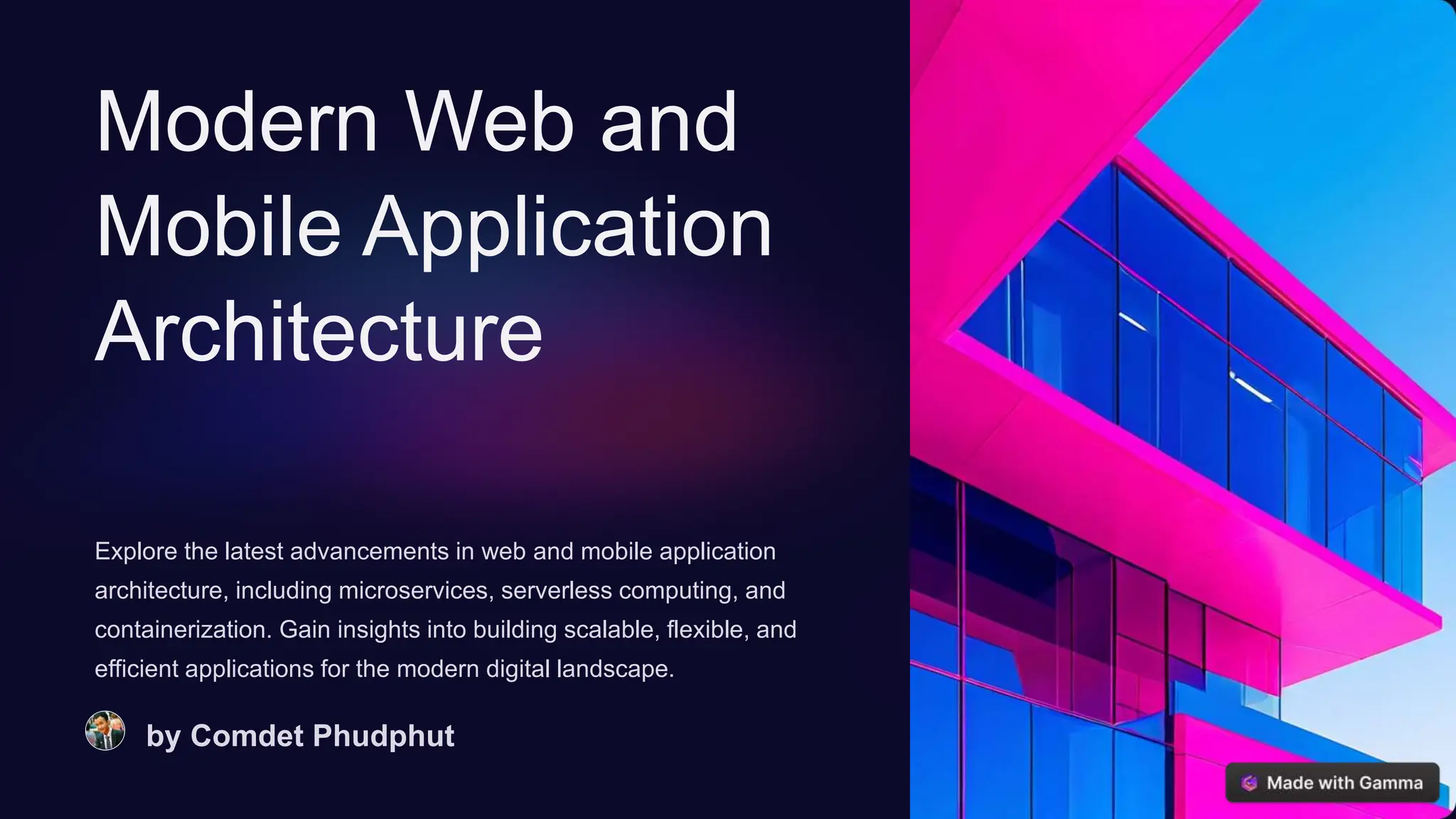 Modern Web And Mobile Application Architecture Pptx
