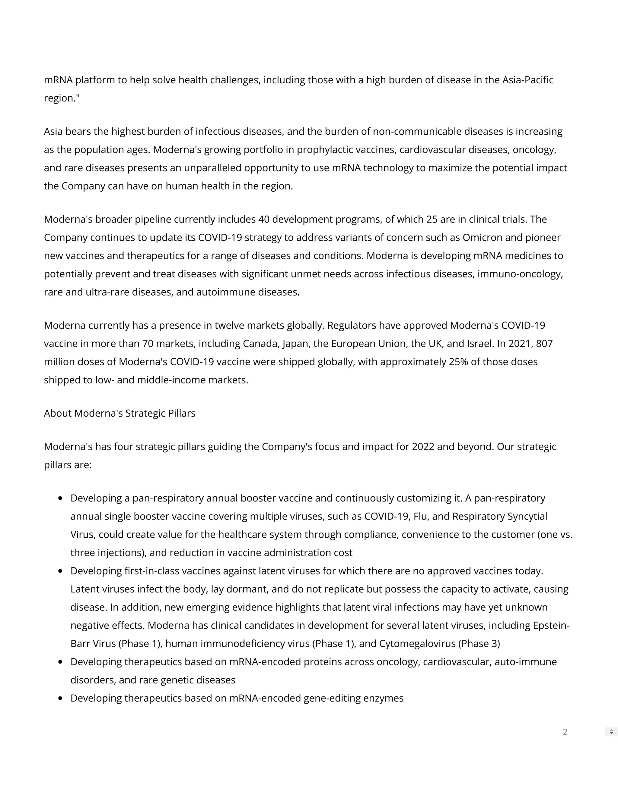 Moderna announces | PDF