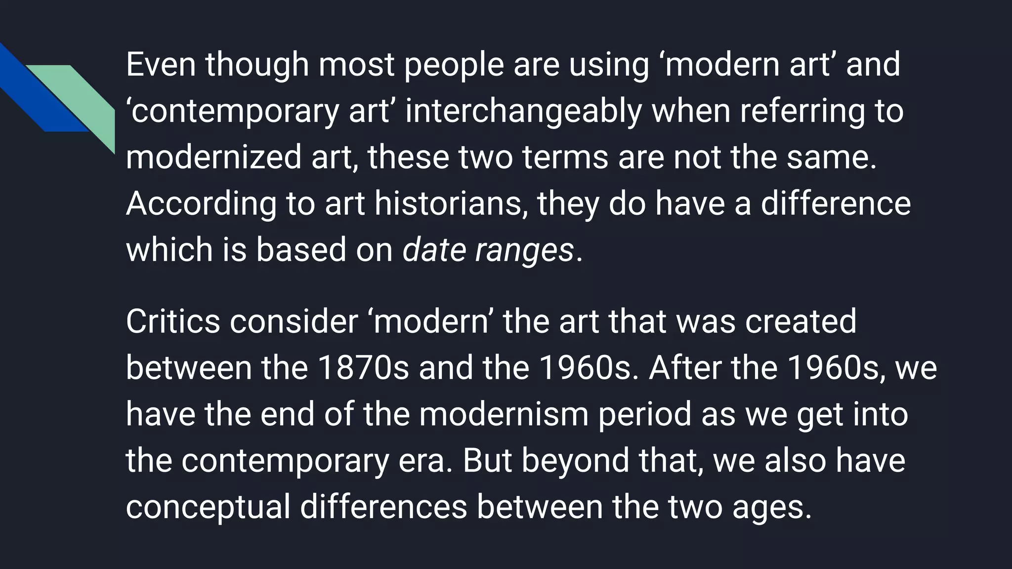 Difference Between Modern and Contemporary Art | Emami Art | PDF