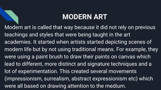 Difference Between Modern and Contemporary Art | Emami Art | PDF