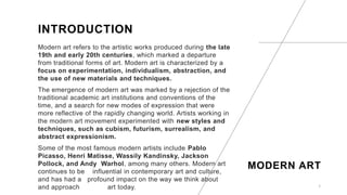 Modern and contemporary art presentation By Anuj Kumar Maurya | PPTX
