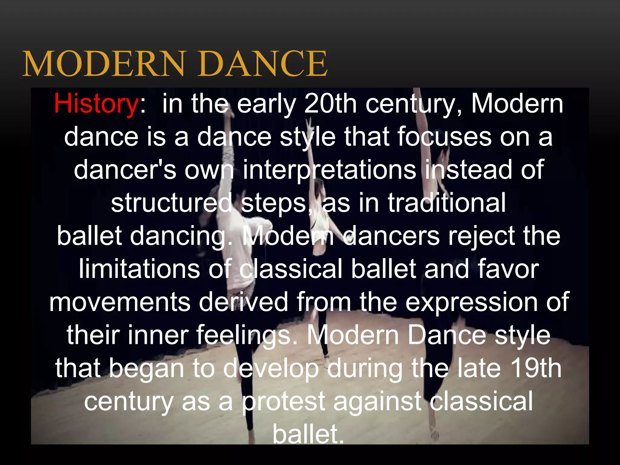 Modern and Contemporary dance | PPTX