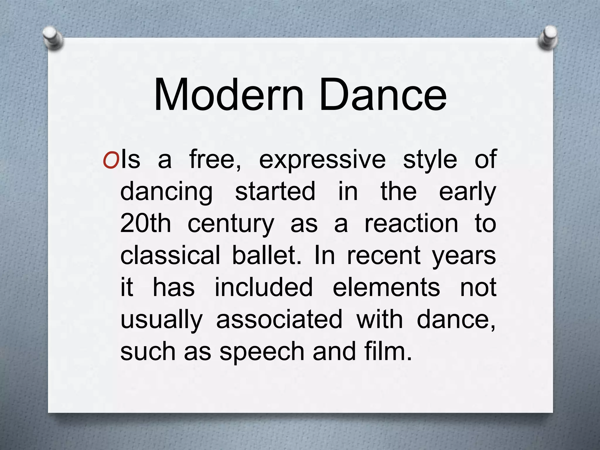 Modern and contemporary dance | PPTX