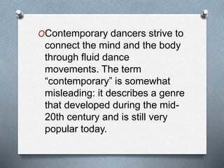 Modern and contemporary dance | PPTX