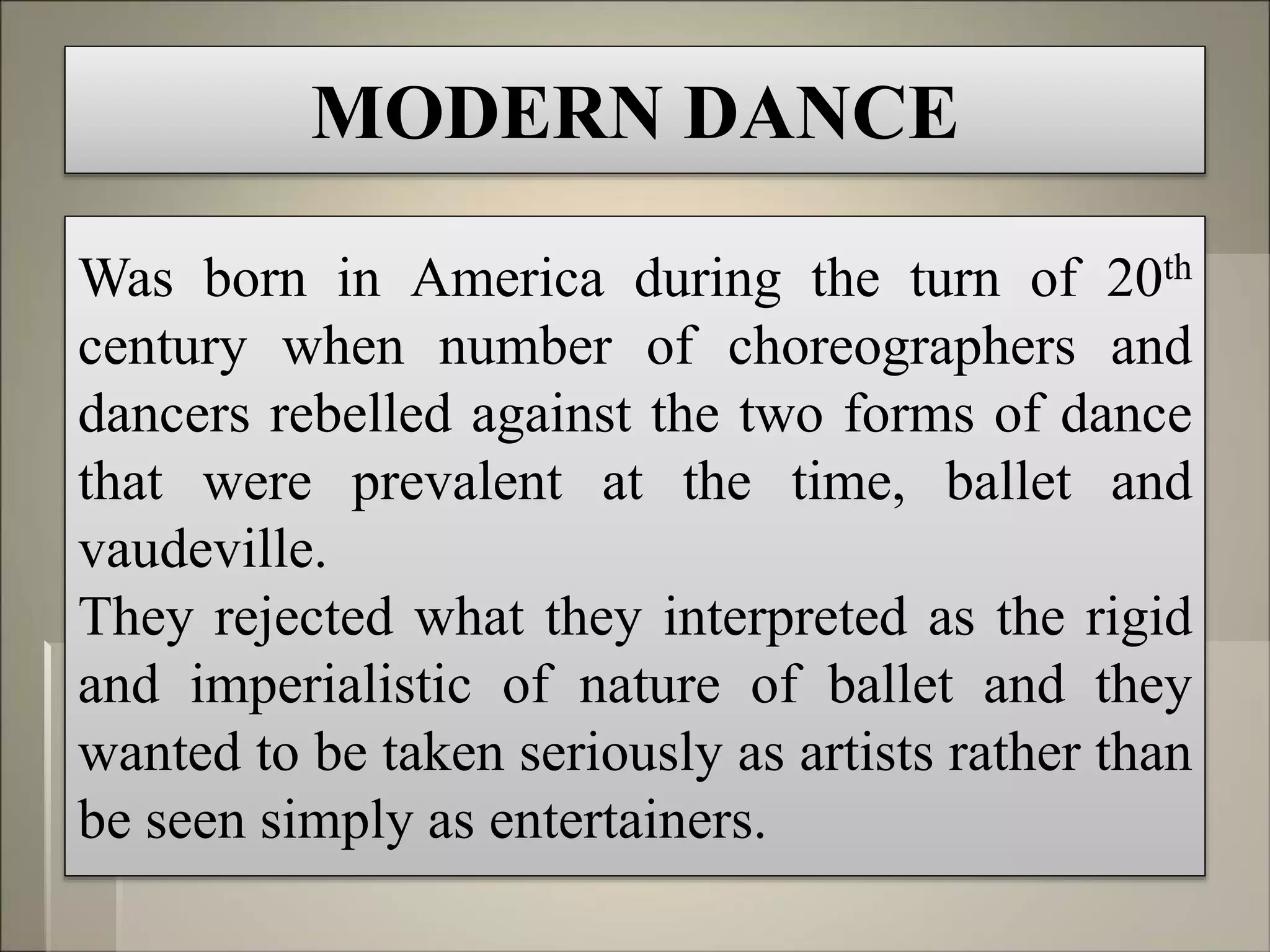 Modern and contemporary dance | PPT
