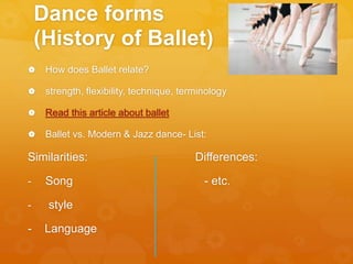 Modern and jazz lesson 1 | PPTX