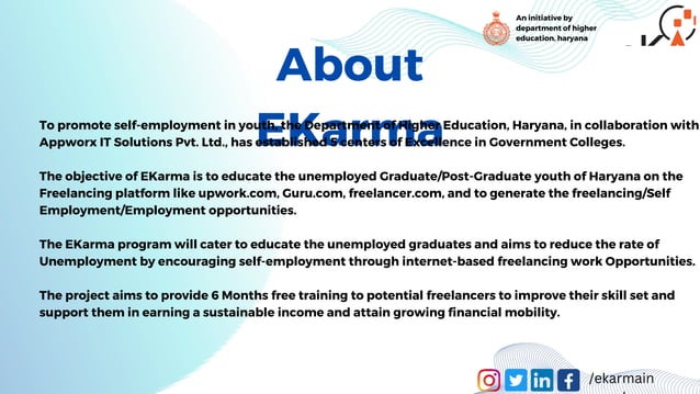 Ekarma admissions 2023 | PPTX | Job Market | Economy