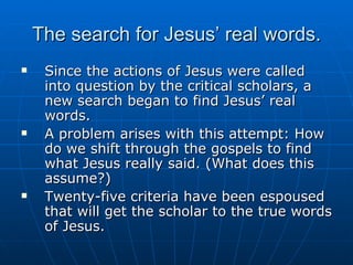 Modern Approaches To The New Testament | PPT