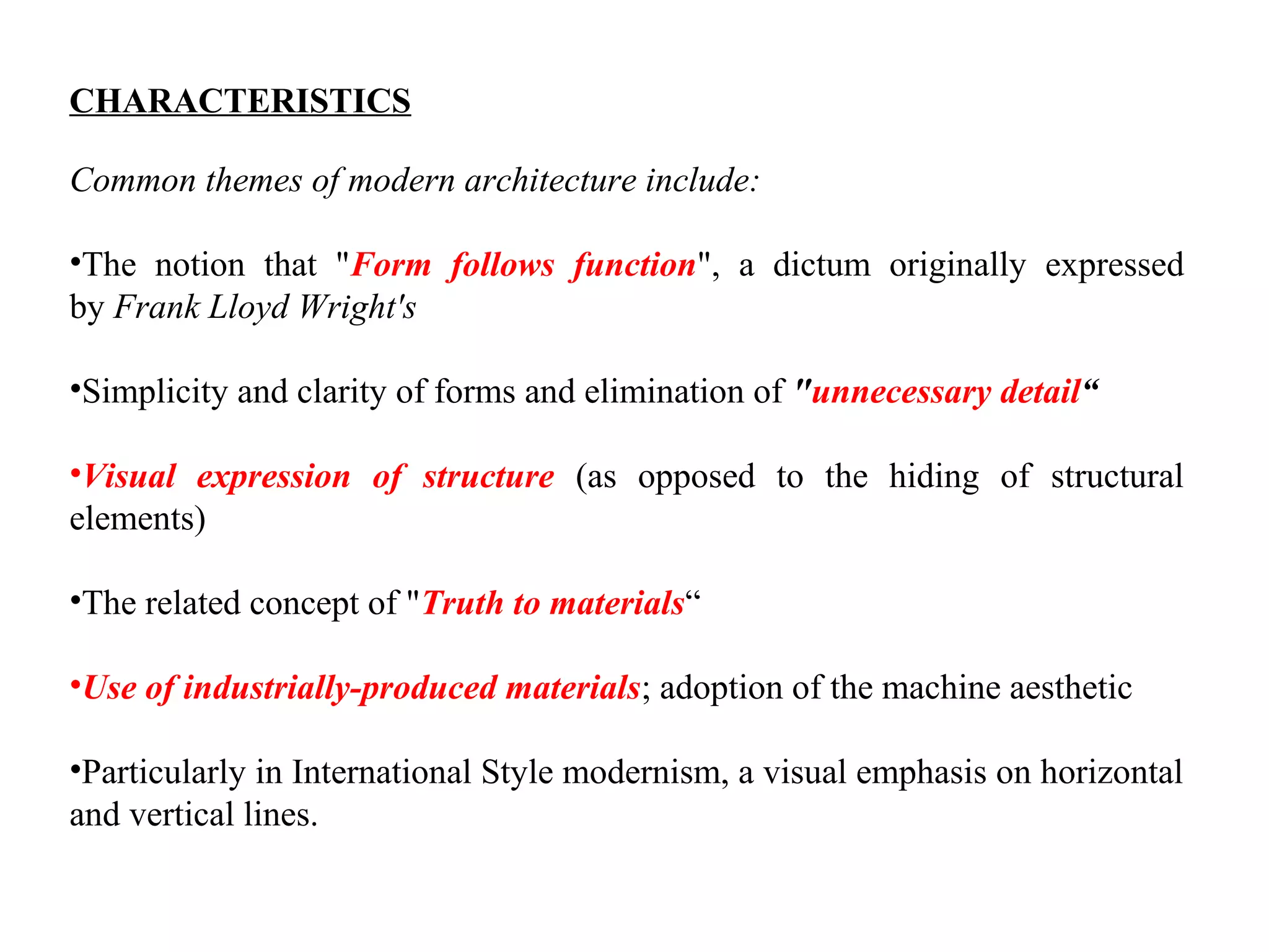 Modern Architecture History | PPT