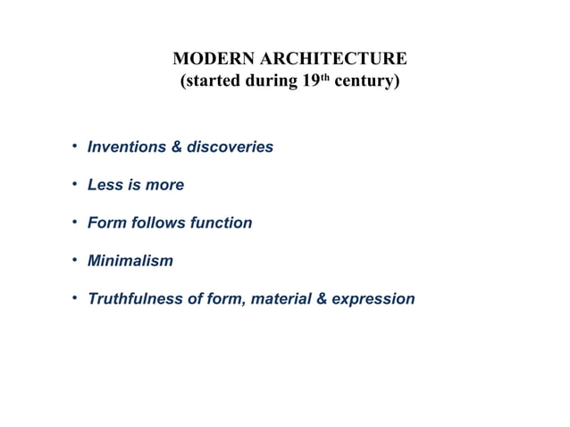 Modern Architecture History | PPT | Houses | Real Estate