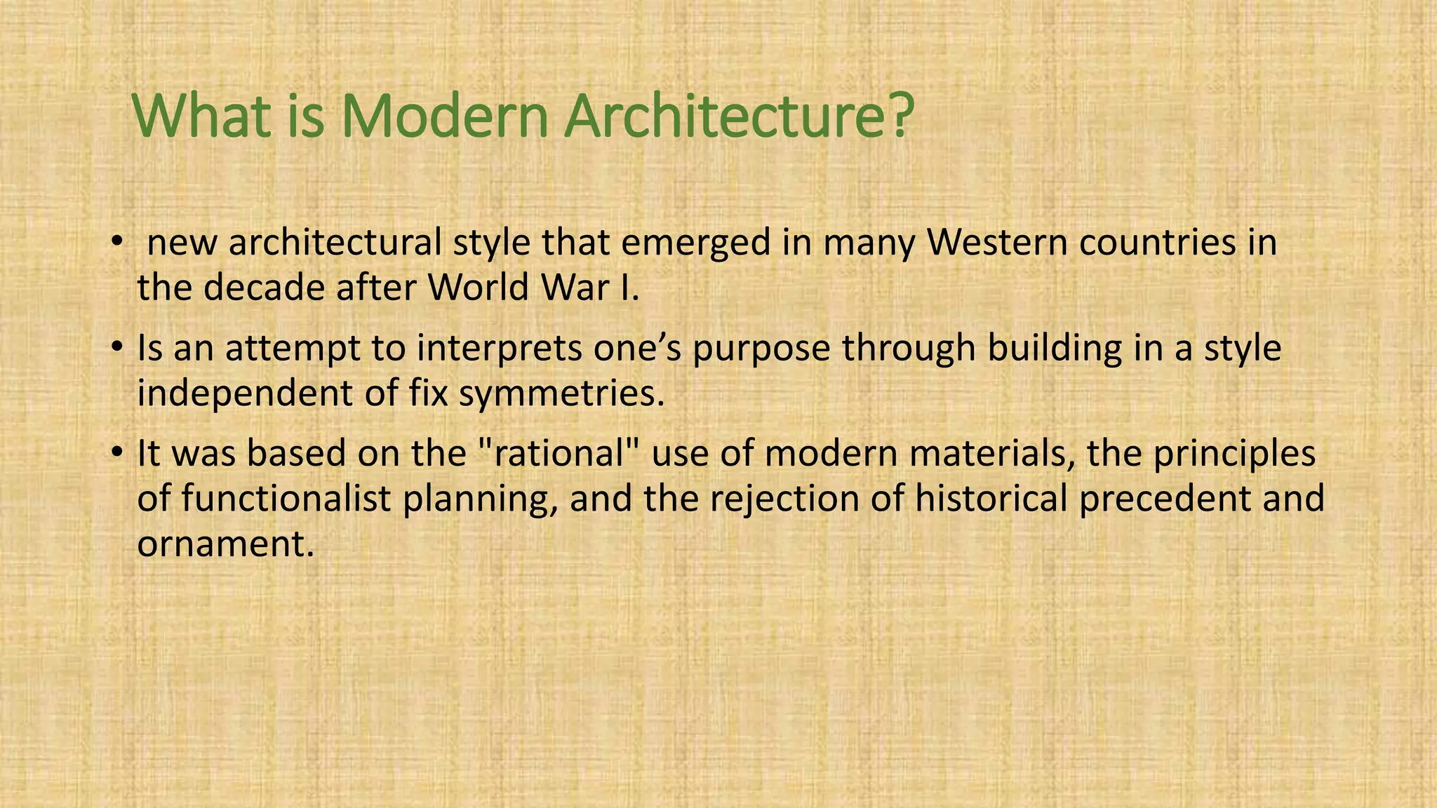 Modern architecture | PPTX