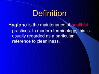 Modern attitude towards hygiene | PPT