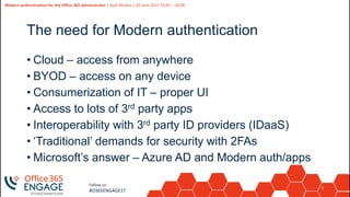 O365Engage17 - Modern authentication for the office 365 administrator | PDF