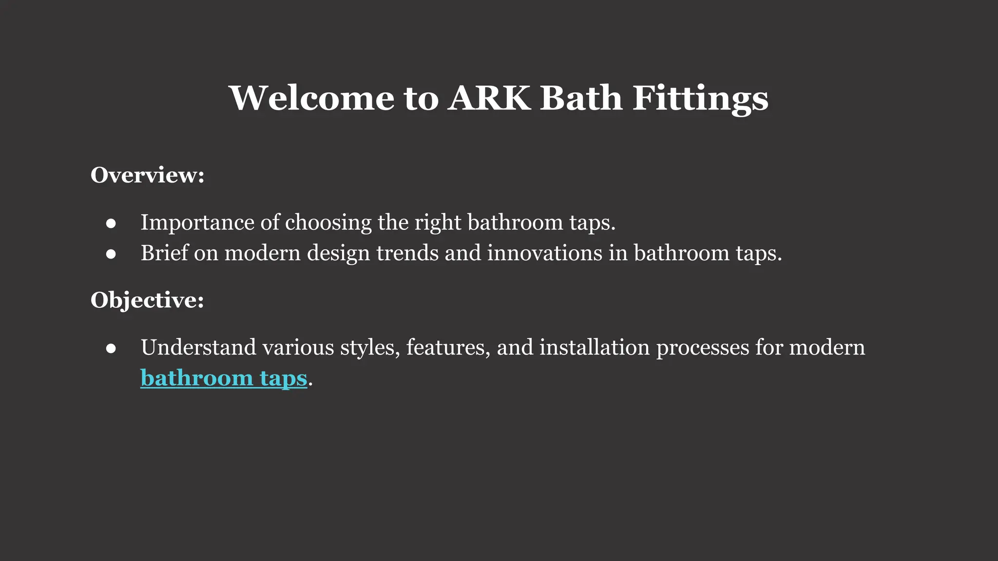 Modern Bathroom Taps: Styles, Features, and Installation.pptx