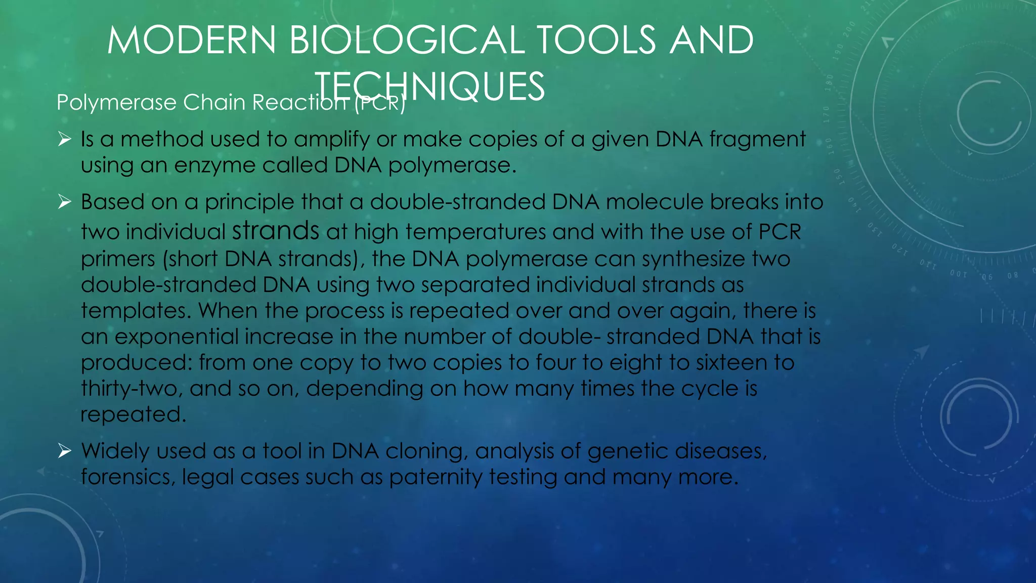 Modern Biological Tools and Techniques | PPTX | Biological Sciences ...