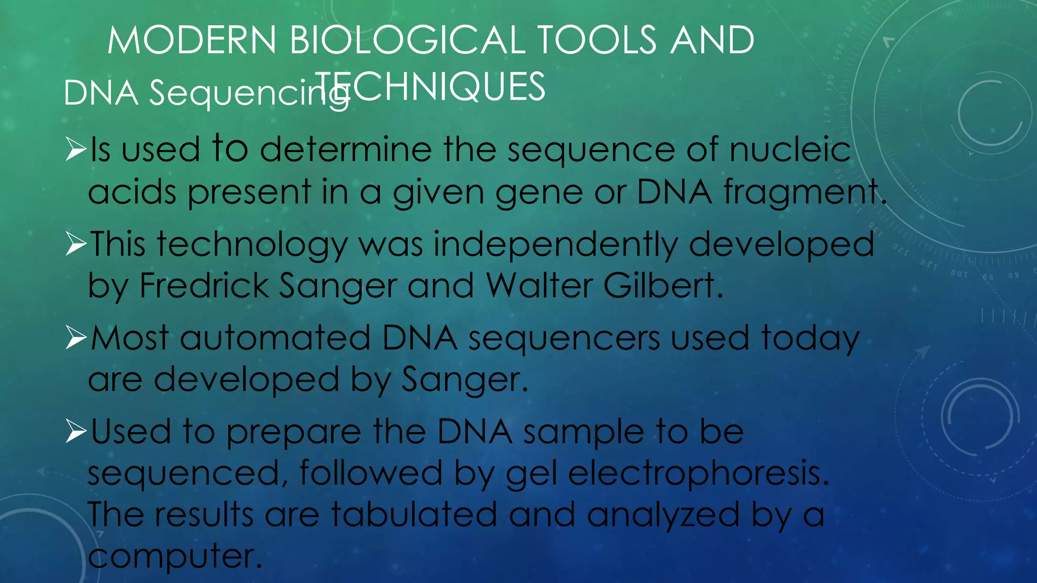 Modern Biological Tools and Techniques | PPTX
