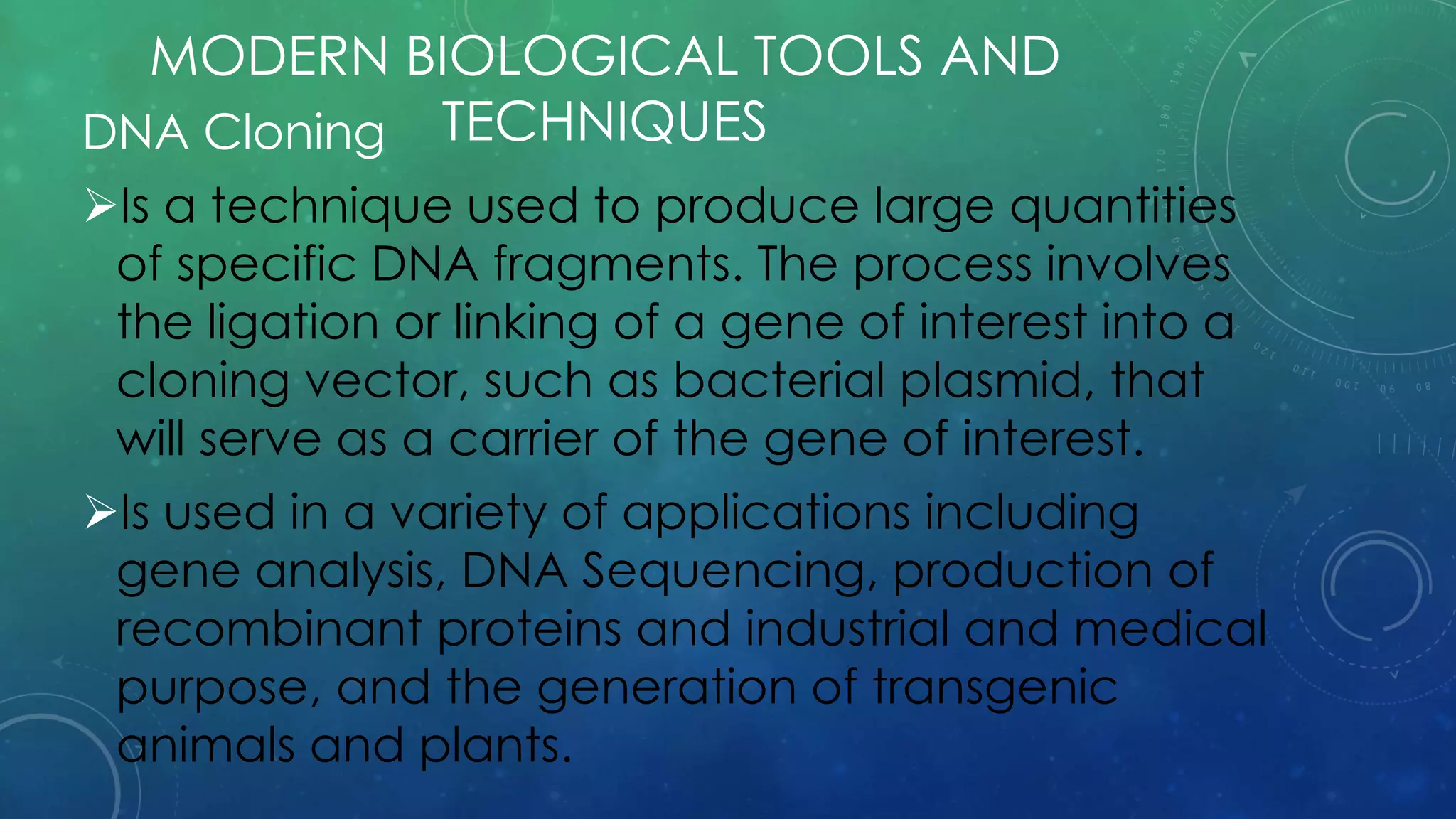 Modern Biological Tools and Techniques | PPTX | Biological Sciences ...