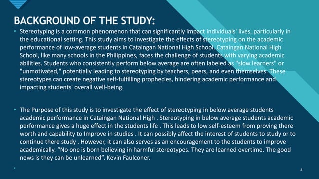 Modern blue presentation.pptx. effects of stereotyping | PPTX | Educational Assessment | Education