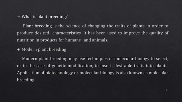 MODERN BREEDING METHODS (GENETICS).pptx.. | PPTX