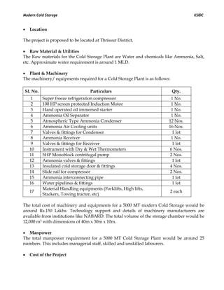 Modern cold storage ksidc | PDF