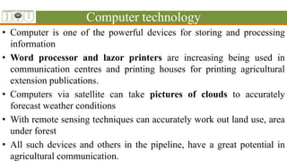 Modern communication media – Electronic video, Tele Text, Tele ...