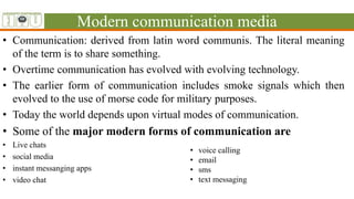Modern communication media – Electronic video, Tele Text, Tele ...