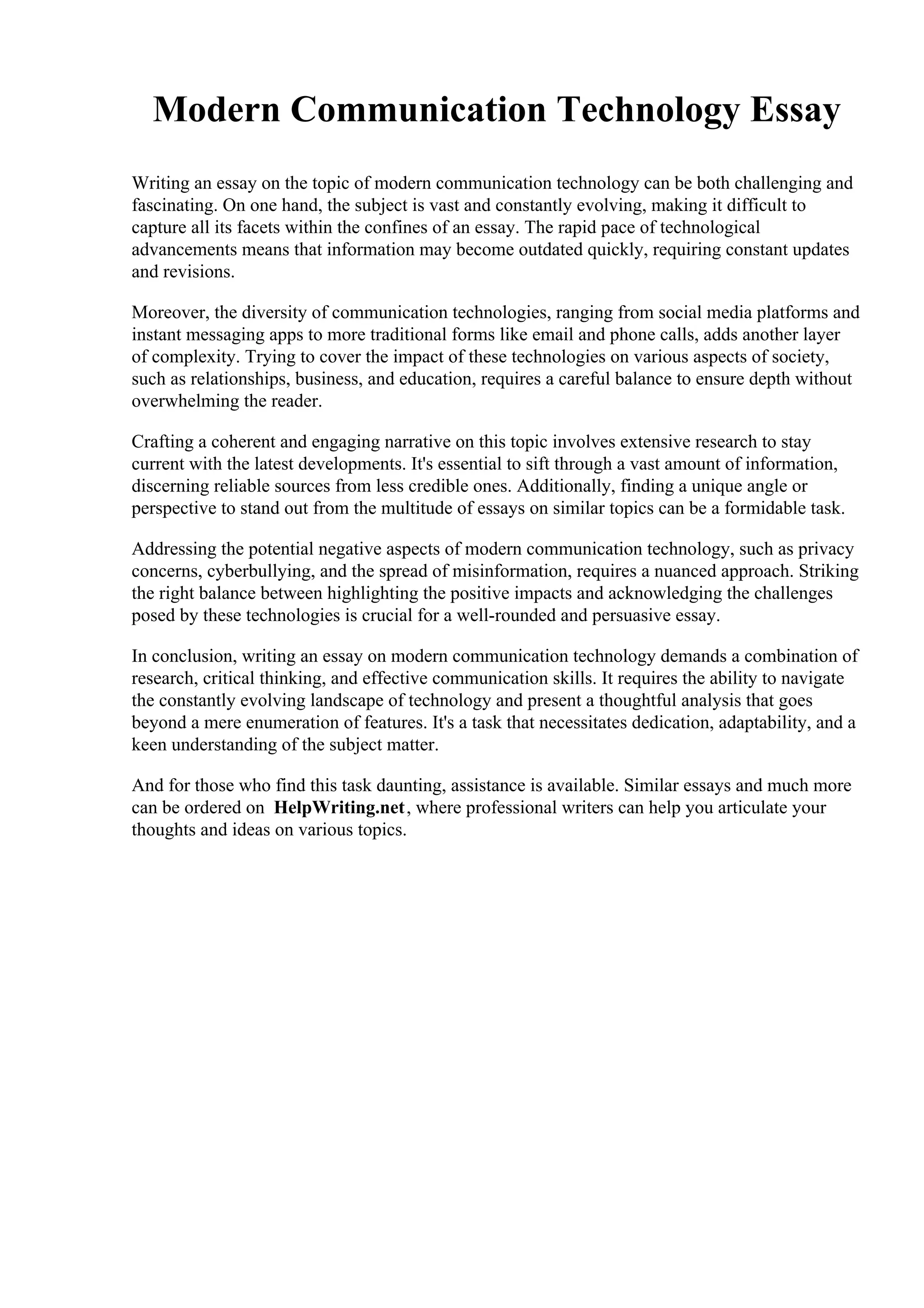 Modern Communication Technology Essay.pdf