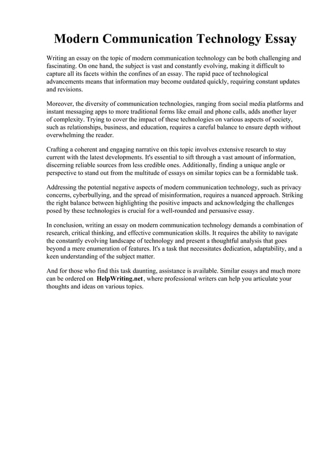 Modern Communication Technology Essay.pdf