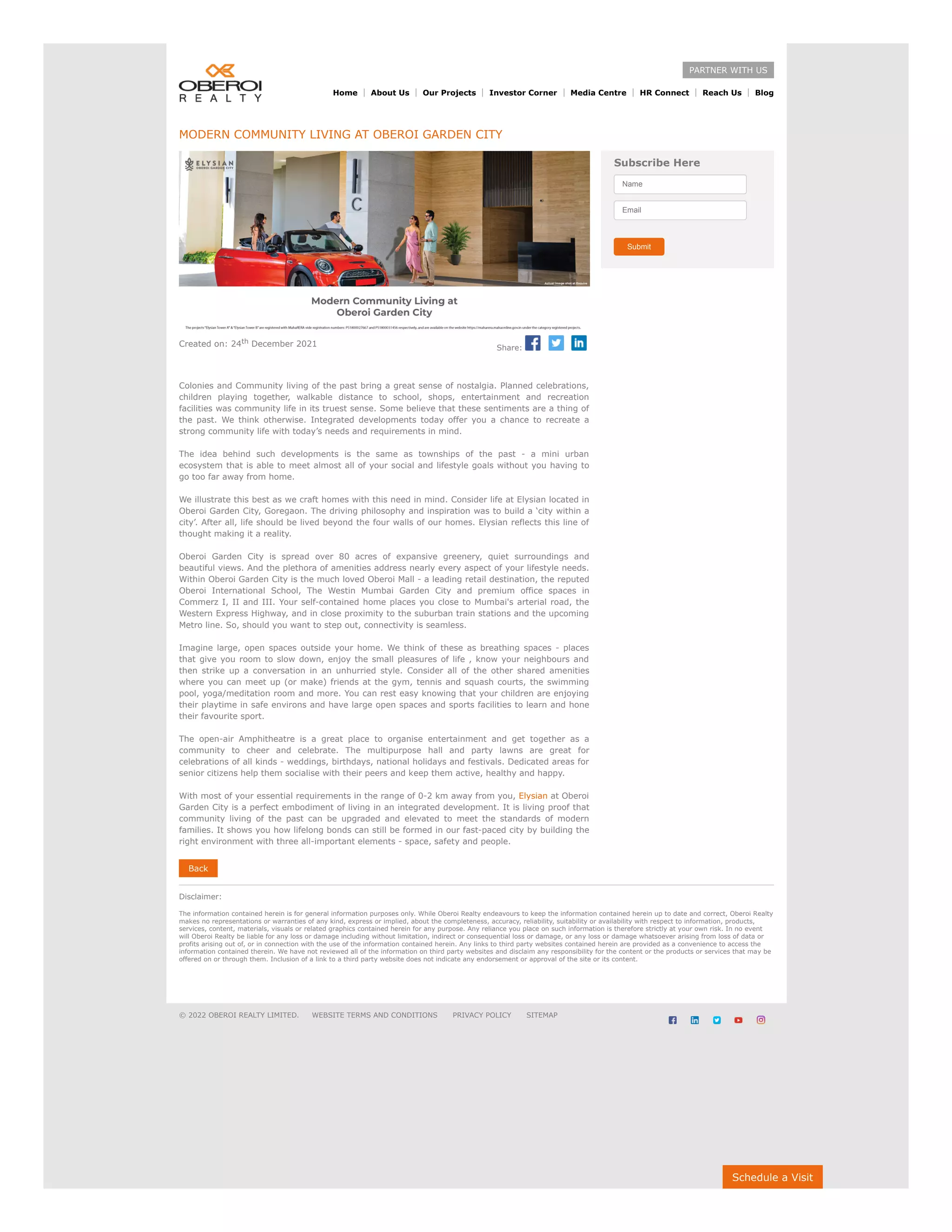 Modern Community Living At Oberoi Garden City | PDF