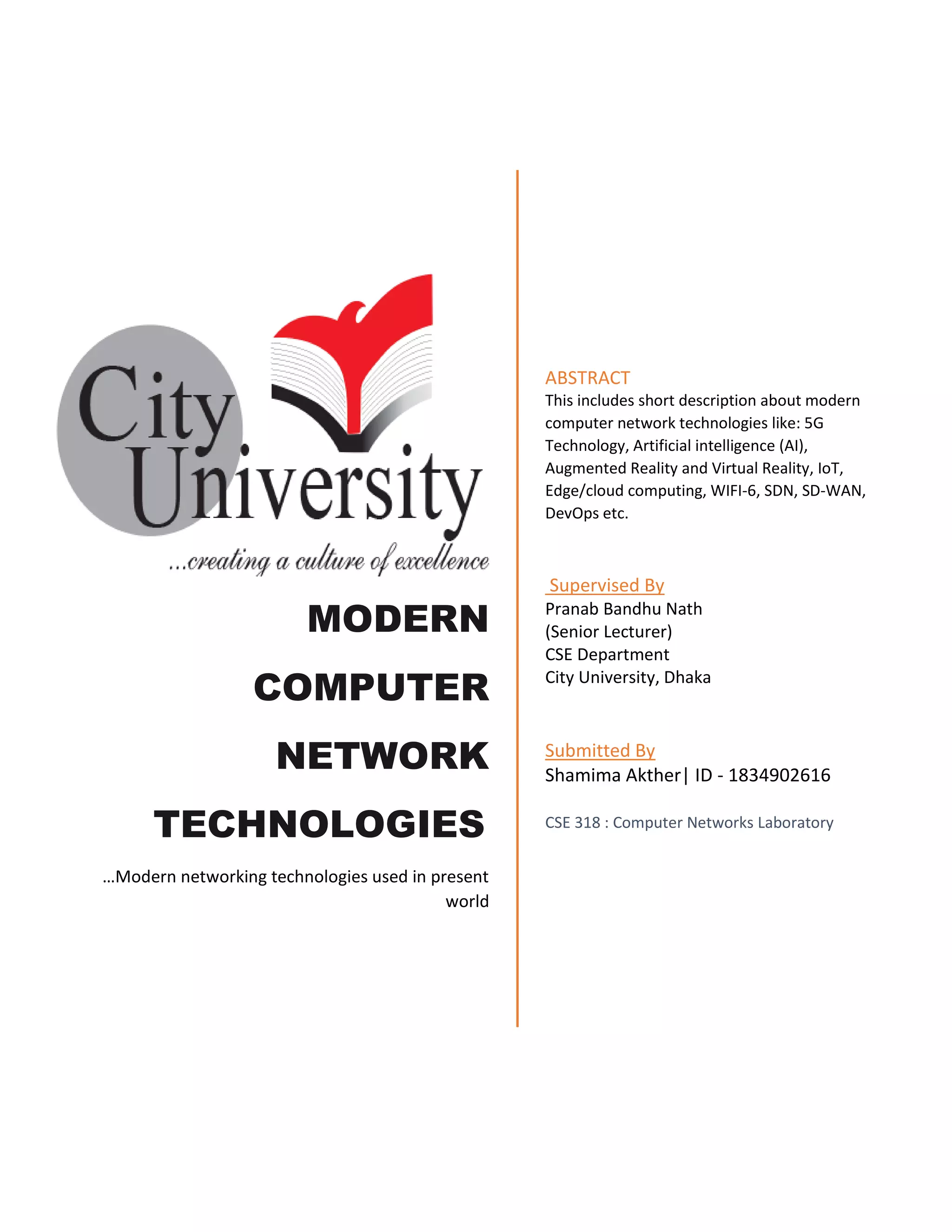 Modern computer network technologies | PDF