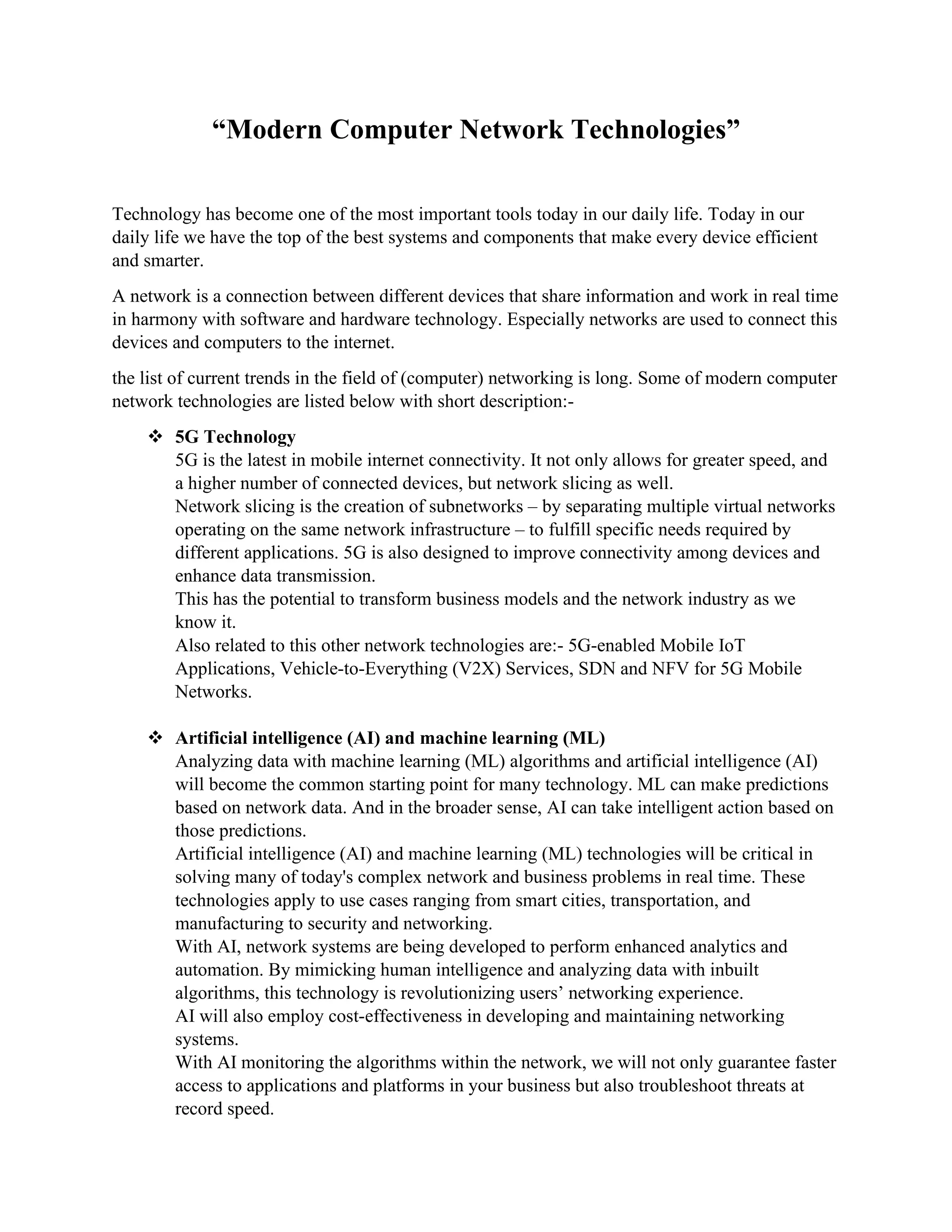 Modern computer network technologies | PDF