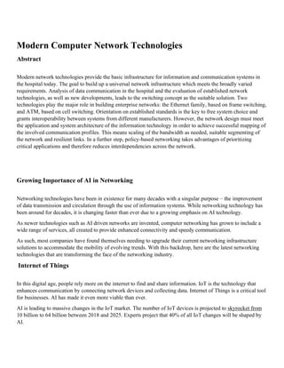Modern computer network technology | PDF
