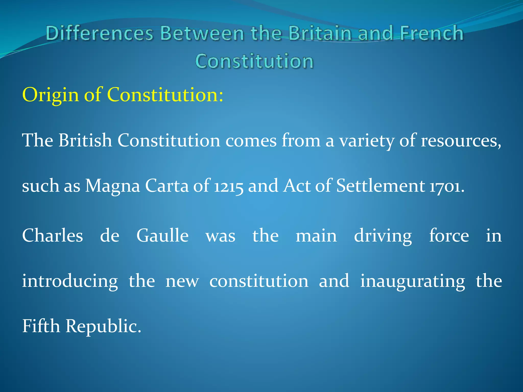 What is Constitution, Differences and Similarities Between Britain ...
