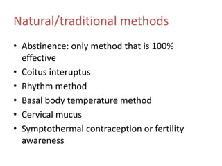 Modern Contraception and family planning | PPTX