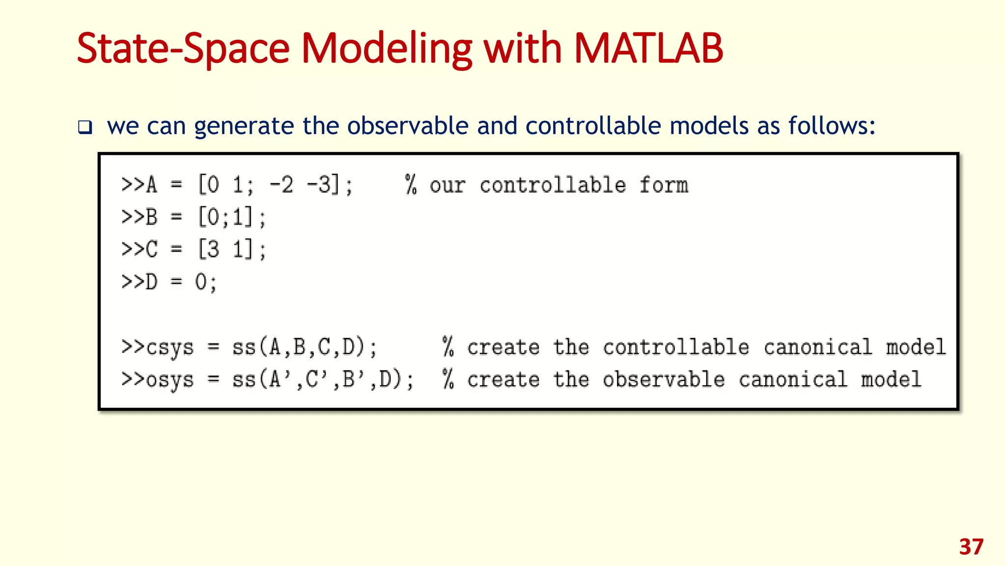 Modern Control - Lec07 - State Space Modeling of LTI Systems | PDF