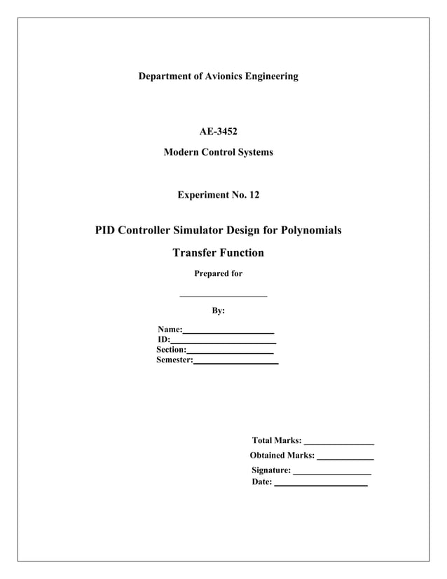 PID Controller Simulator Design for Polynomials Transfer Function | PDF | Computing | Technology ...
