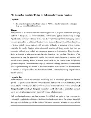 PID Controller Simulator Design for Polynomials Transfer Function | PDF | Computing | Technology ...
