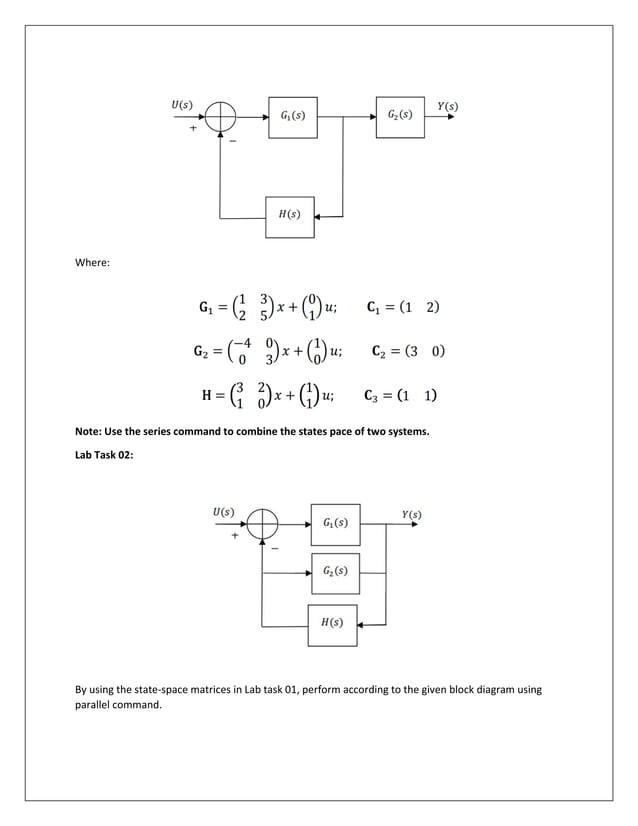 Provided MATLAB functions, convert the State Space Model into a ...