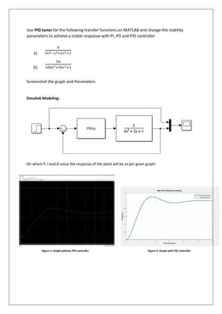 Analysis and Design of PID controller with control parameters in MATLAB ...